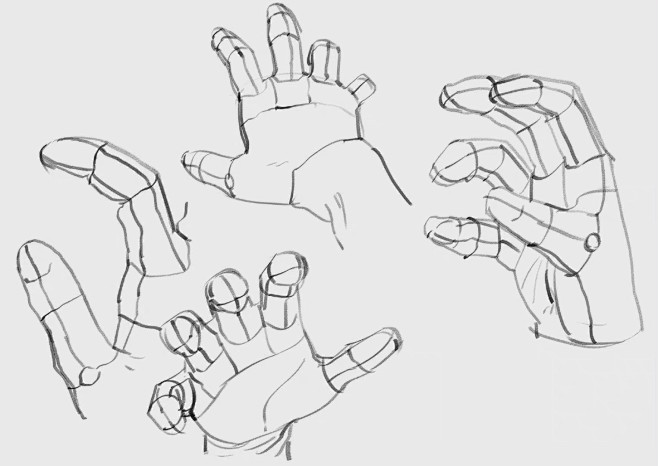 人体素材/手部素材/手部参考 手部草图绘制 twi：simodasketch 花瓣关注原画人，推荐更多精选素材，绘画更有灵感