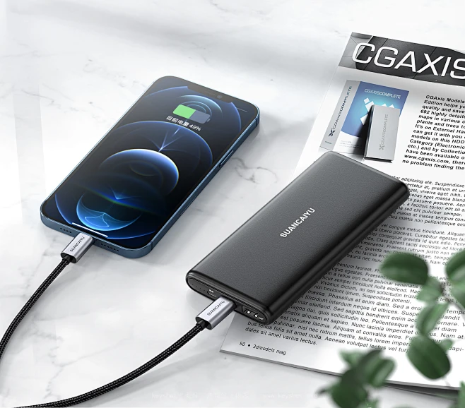 一组充电宝渲染-花瓣网