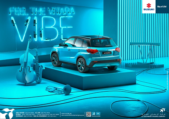 3d art art direction automotive colorful creative retouch music set ...