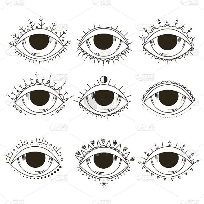 一套神秘的画眼睛。