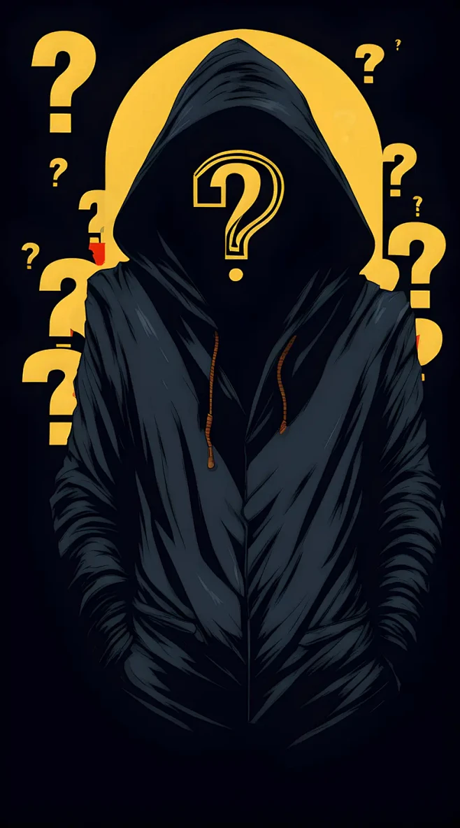 矢量插画：神秘人-花瓣网