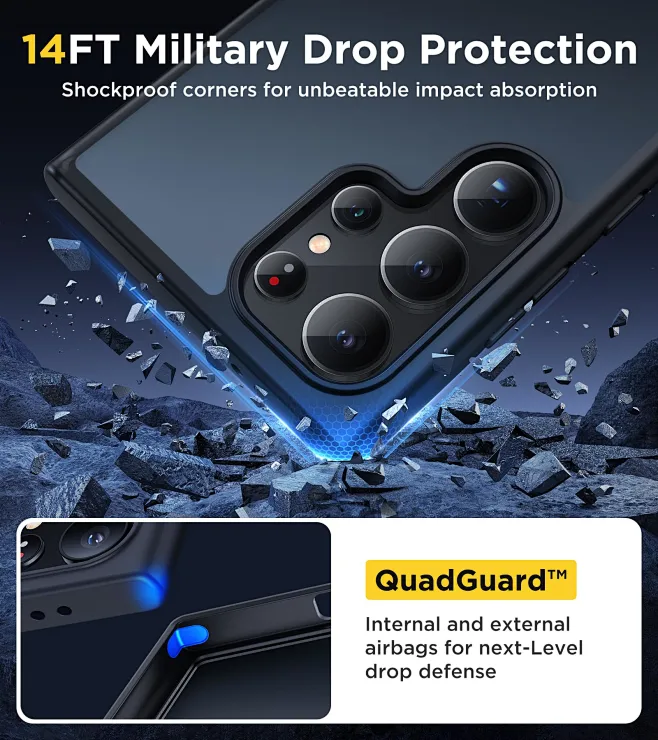 Amazon.com: Humixx Shockproof for Samsung Galaxy S24 Ultra Case [14FT Drop Protection] [Ultimate ...