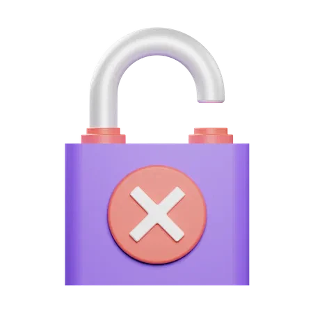 Unsafe Lock 3D Icon