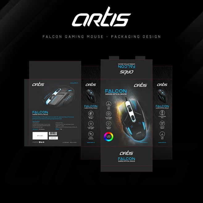 Artis Falcon - Gaming mouse packaging design-花瓣网