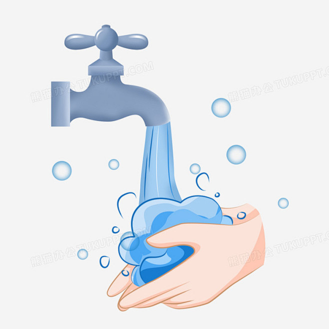 防疫情之手绘卡通清洁洗手