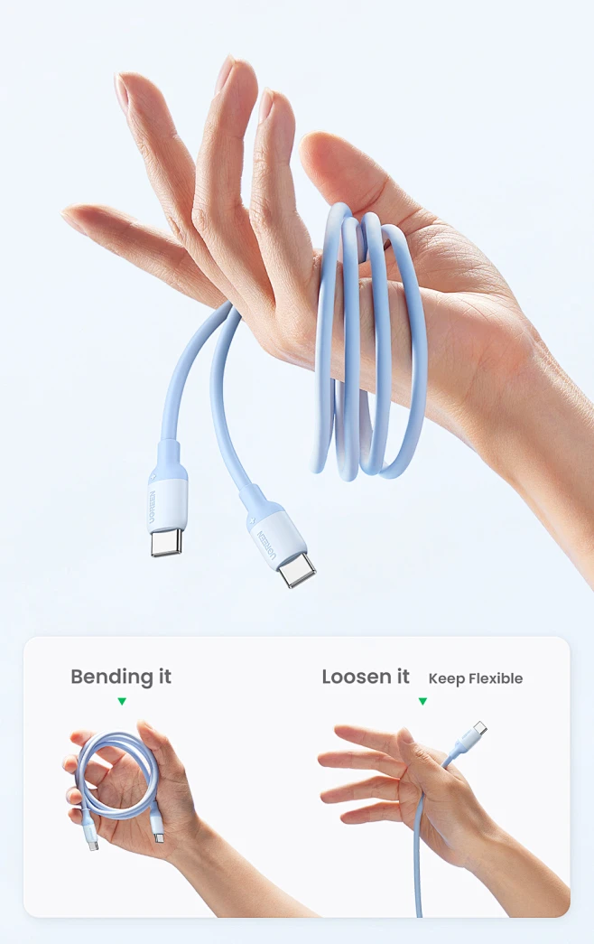 8.99US $ 25% de DESCUENTO|UGREEN Cable USB tipo C de carga rápida para ...