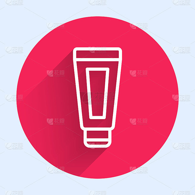 White line Cream or lotion cosmetic tube icon isol