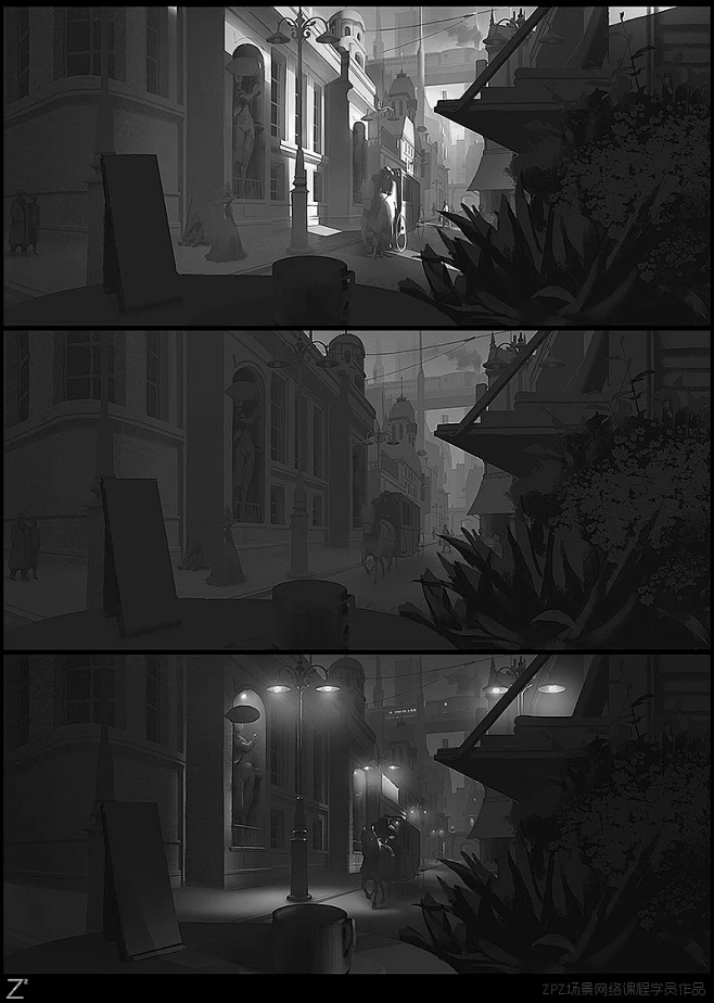 场景构图黑白构成画面构成黑白稿来自cgbook.cn (238)-花瓣网
