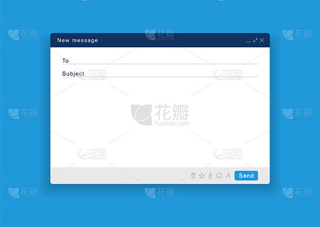 空白邮件窗口。邮件页面界面。模板电子邮件屏幕与邮件消息。提供互联网讯息的网页。矢量插图。
