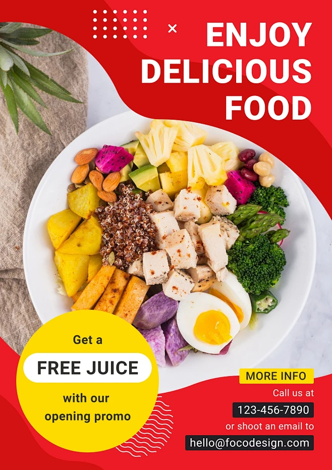 Healthy Dining Food Promo Advertising Poster素材-花瓣网