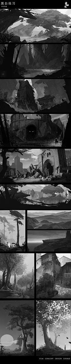 场景构图黑白构成画面构成黑白稿来自cgbook.cn (903)-花瓣网