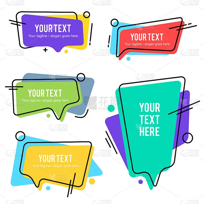 Creative Speech Bubble variation in vector素材-花瓣网