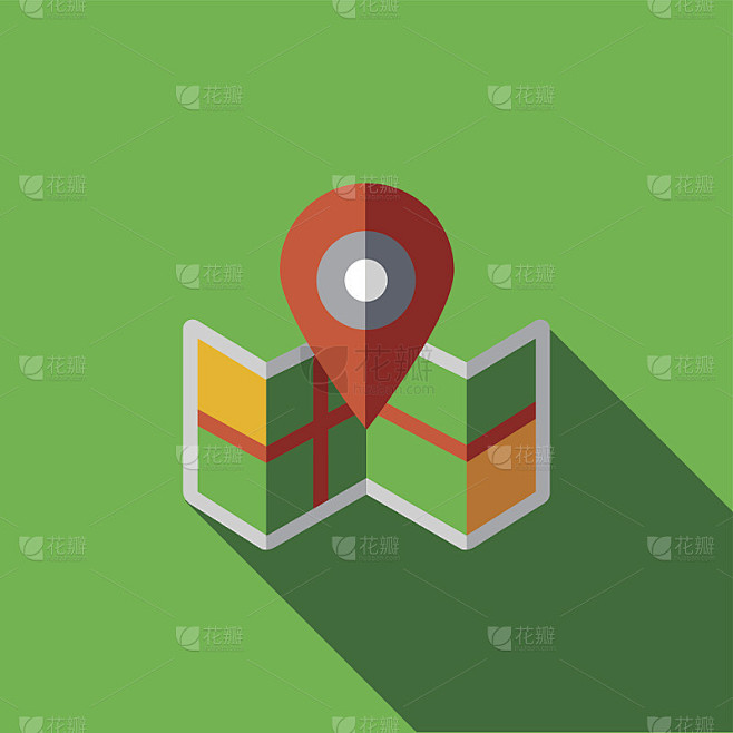 矢量图标插图与地图和地理平面设计