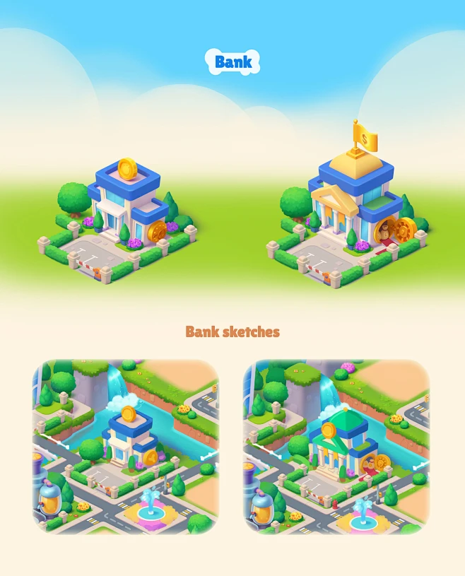 Isometric cartoon casual game Environment design game design ...