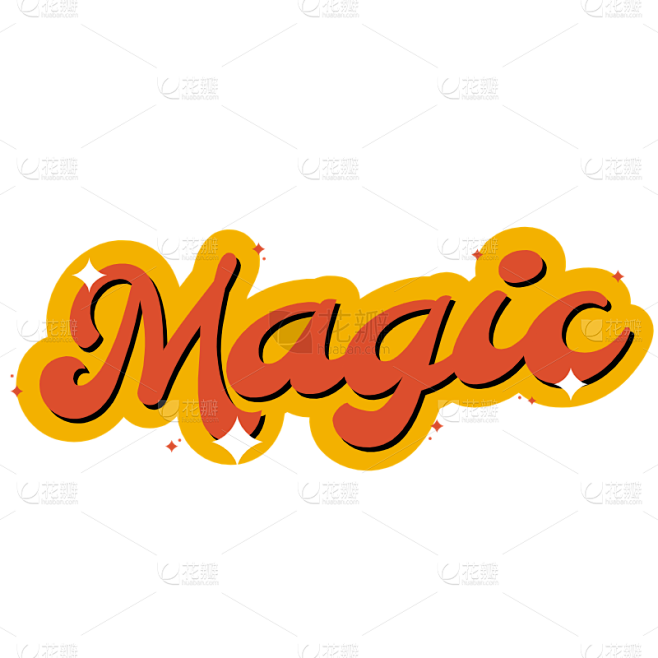 Retro Colorful Text Sticker