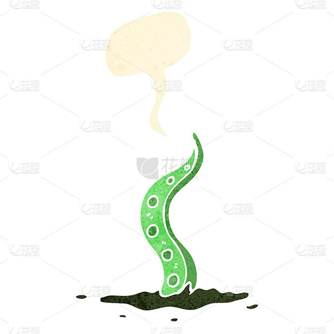 复古的卡通触手素材-花瓣网