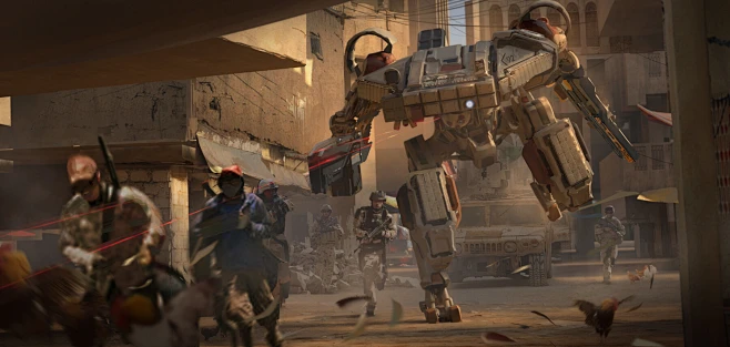 The Chase, Ryan Millard : Mech painting based off of a ball point pen ...