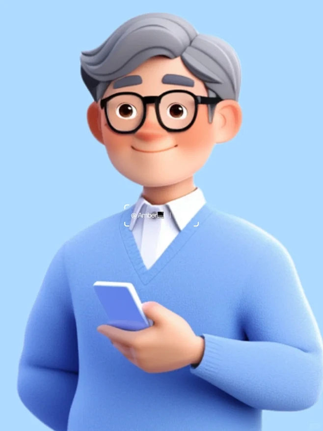 和蔼爷爷 3D IP人物 MJ文生图-花瓣网