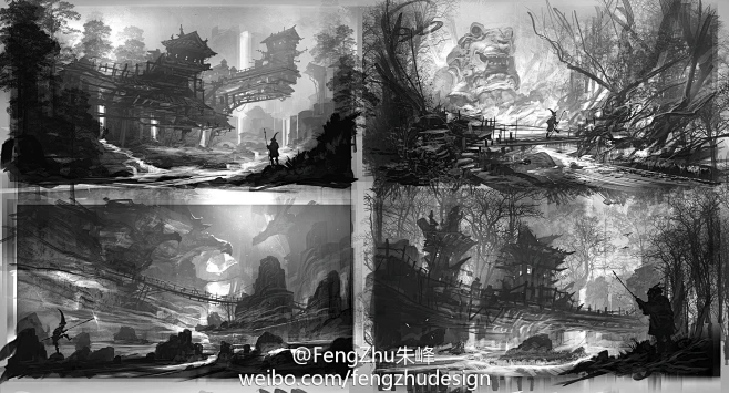 场景构图黑白构成画面构成黑白稿来自cgbook.cn (218)-花瓣网