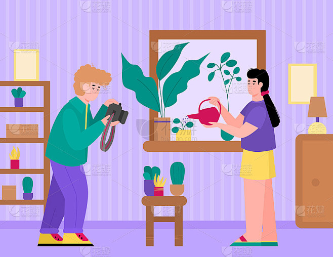 People spending time on favourite hobbies, flat ca