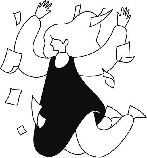 Woman On Skirt Jumper Floating With Paper Confetti-花瓣网