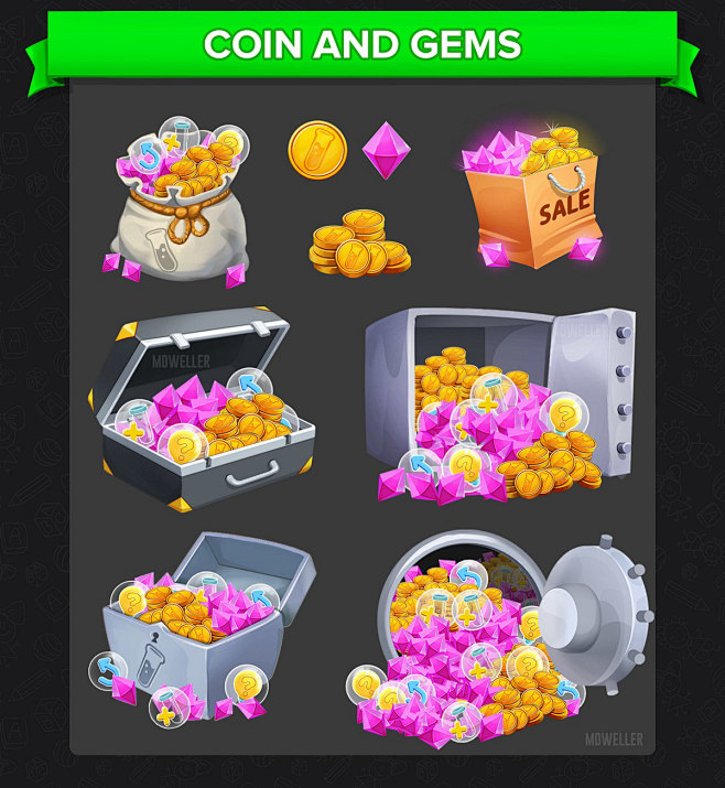 game ui shop icon and design for coin and gems . offers and bundles ...