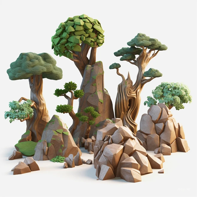 Midjourney_Prompts__project_82_Stylized_3d_collection_of_trees_pixar ...