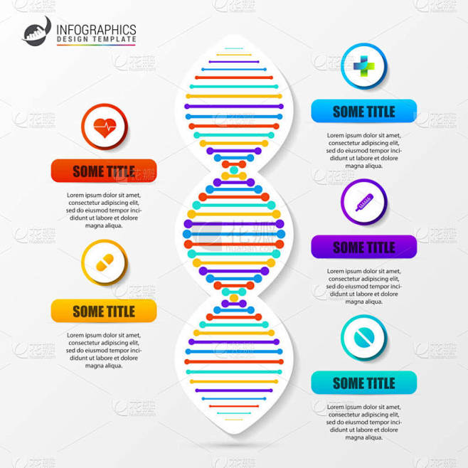 与 Dna 结构的图表模板。科学概念