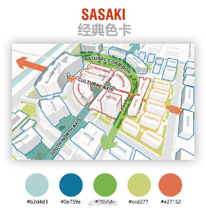 为什么你总学不会sasaki风格的图纸，因为你没有看过sasaki经典配色色卡