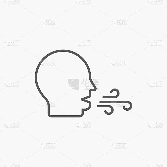 呼吸图标，口臭矢量