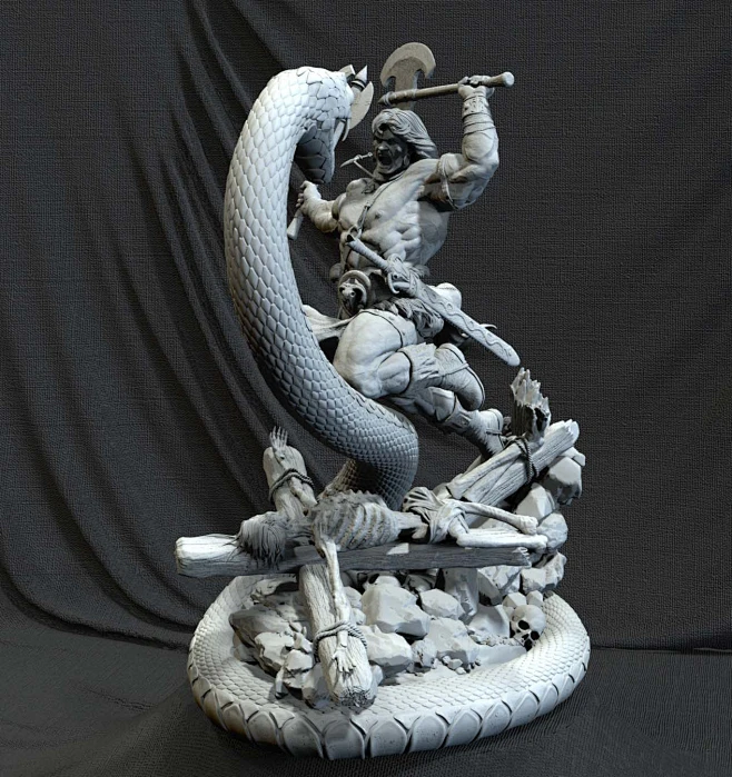 Conan fan art, made in zbrush Conan fan art图片_ZBrush CG作品图片素材-花瓣网