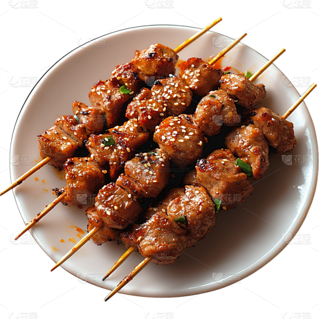 美食写实烧烤+盘子