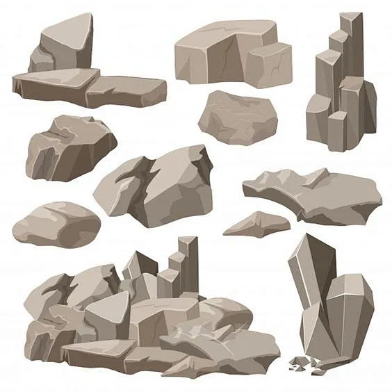 Rocks and stones set Premium Vector-花瓣网