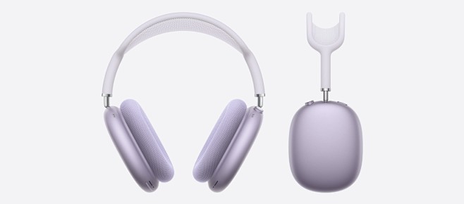 AirPods Max 的正面图和侧面图。