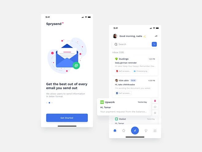 mailing app app conversation design e-mail inbox interface mail mailing ...
