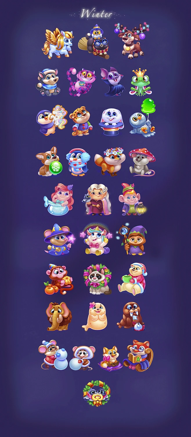 winter characters for game : characters icons for magic seasons-花瓣网