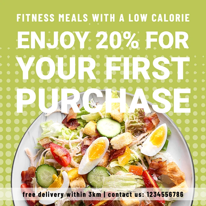 Simple Fashion Low Calorie Diet Promo Instagram Post素材-花瓣网