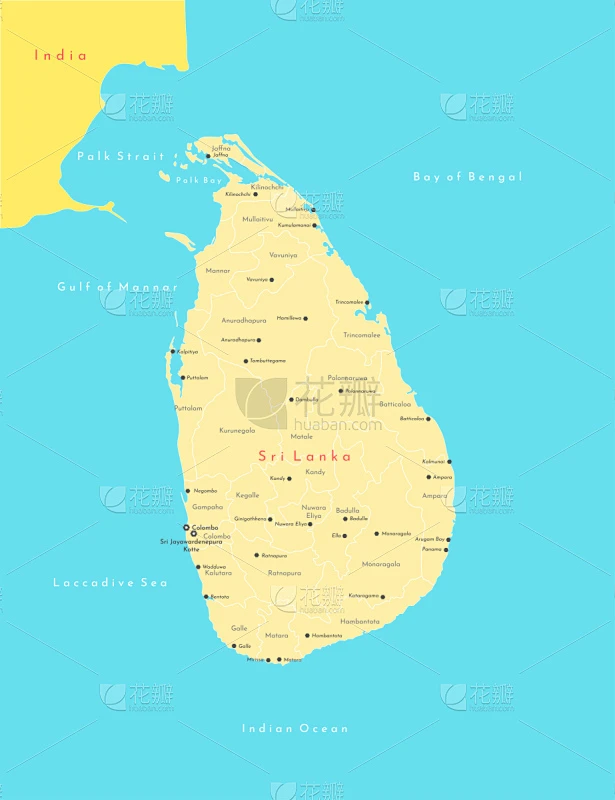 斯里兰卡,简单,现代,印度洋,绘画插图,印度,城市,矢量,孟加拉湾素材-花瓣网