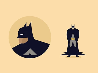 Batman Flat Character Design-花瓣网