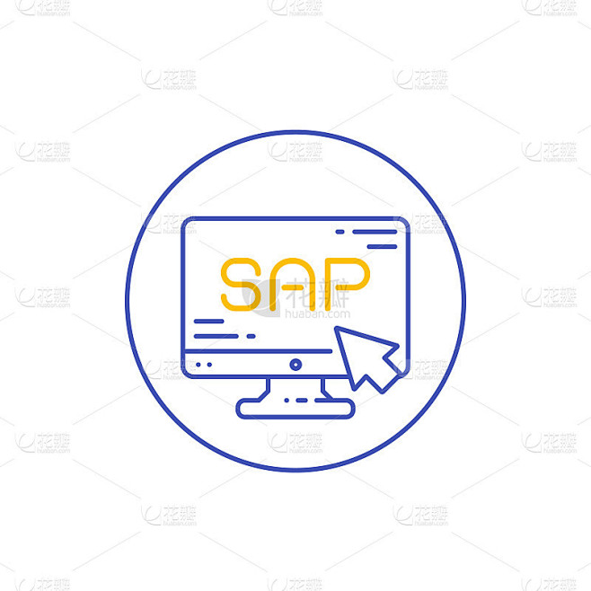 SAP，业务规划软件矢量线图标