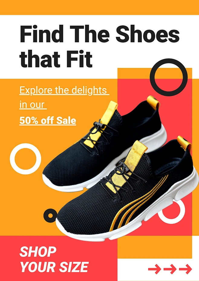 Fashion Rectangle Color Block Sport Shoes Sale Poster素材-花瓣网