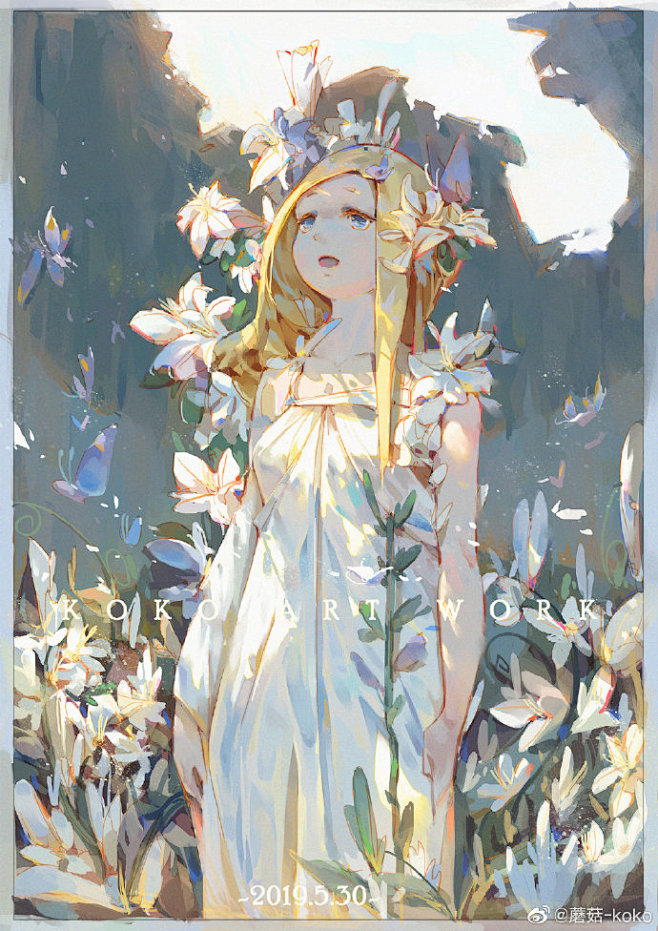 #绘画# 好了直播画完，构图是参考穆夏的，色彩是参考K大@Krenz 以前不怎么画这样的风格，这次算是首次尝试了，中途画的稀碎，得到了K大的指点，不然还真不知道怎么出成图 回头细化的录屏会放在 ...