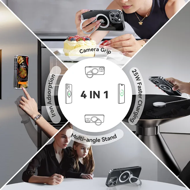 Amazon.com: CASEKOO Titanium 360° Rotatable Magnetic Stand for iPhone ...