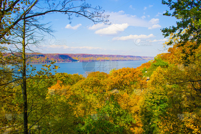 秋天,帕里萨德游乐场,天空,美国,水平画幅,植物的组成部分,美国中大西洋地区,无人,蓝色,枫树