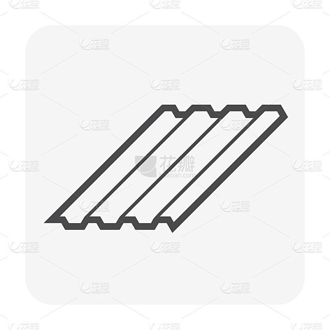 屋顶瓦片矢量图标设计。