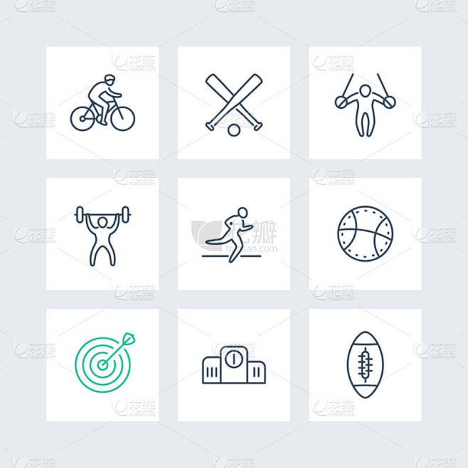 另一种运动，在正方形线图标