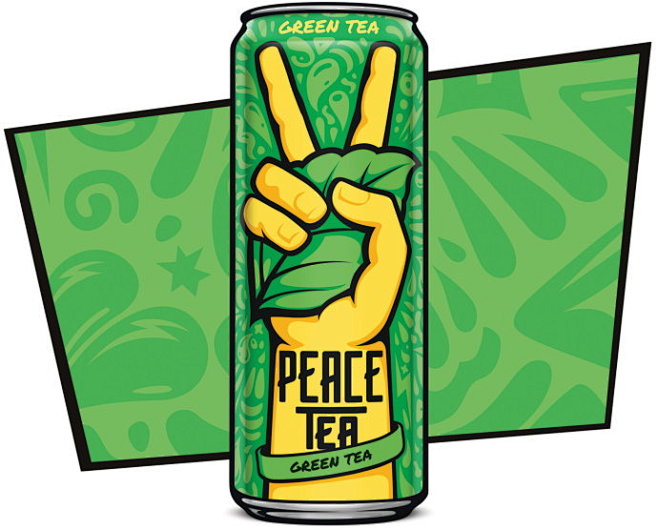 peace tea 茶 手 耶 水果 饮料 果汁 包装 创意 设计 易拉罐
