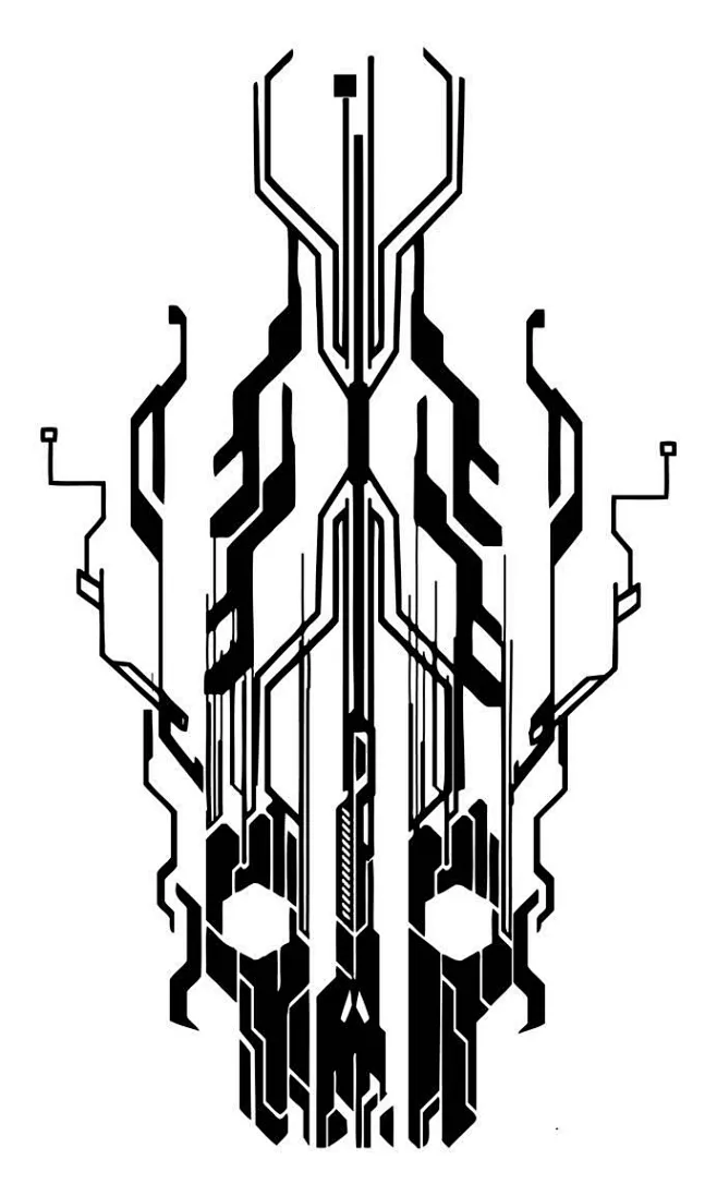 digital flaming cyber skull by NeoGzus on DeviantArt-花瓣网