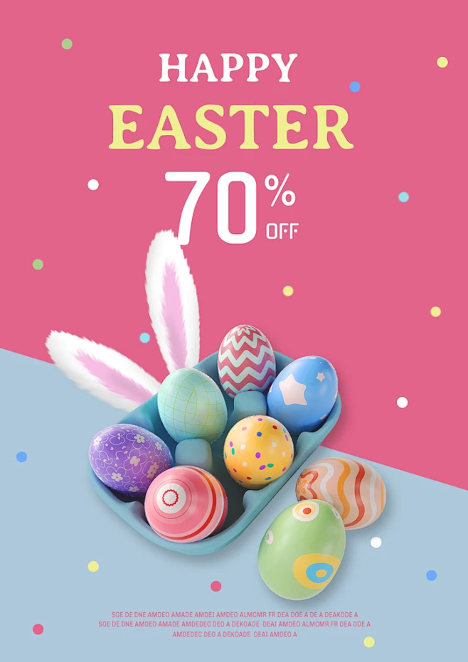 彩蛋复活节促销海报设计-花瓣网