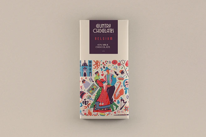chocolate choco country Packaging design graphicdesign ILLUSTRATION -花瓣网